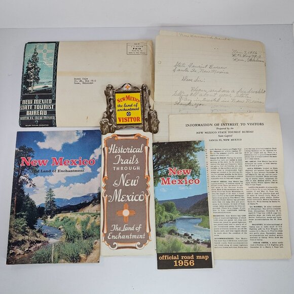 Office | Vintage 1956 New Mexico Tourist Bureau Booklet Road Map ...